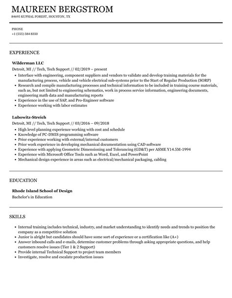 Tech Tech Support Resume Samples Velvet Jobs