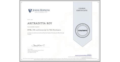 Aritraditya Roy On Linkedin Completion Certificate For Html Css And