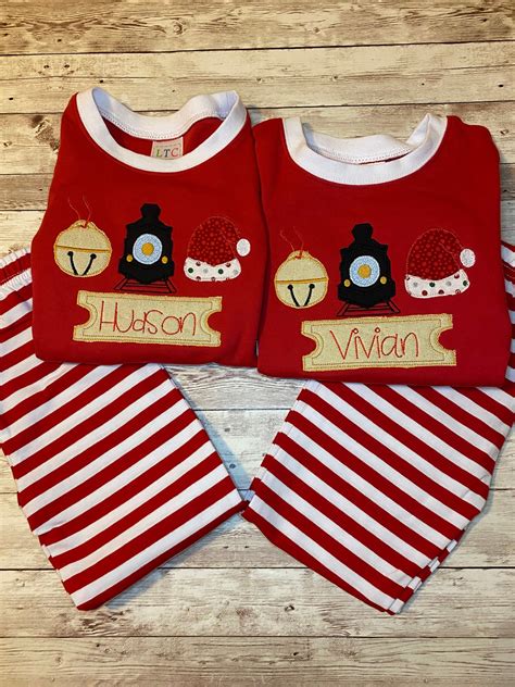 Polar Express Christmas Pajamas Train Christmas Pajamas Etsy