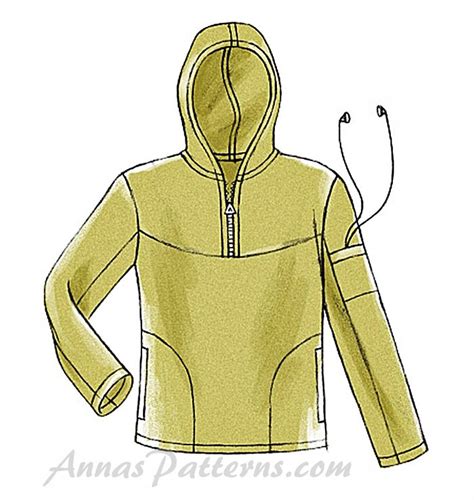 Easy Top Pullover Jackets Sewing Pattern Fleece Winter Outerwear Men