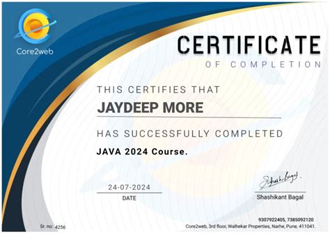 jaydeep more on linkedin java core2web learningjourney