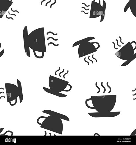 Coffee Tea Cup Icon Seamless Pattern Background Coffee Mug Vector