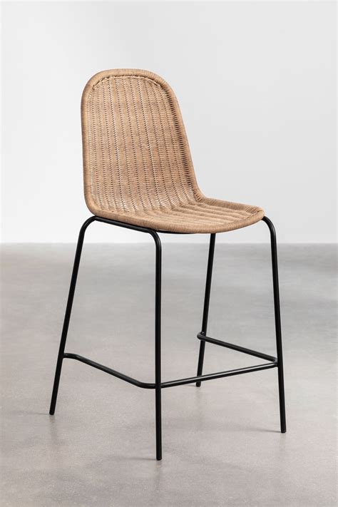 Taburete Alto Apilable En Mimbre Reiven Sklum