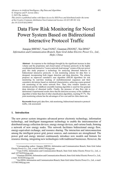 PDF Data Flow Risk Monitoring For Novel Power System Based On Bidirectional Interactive
