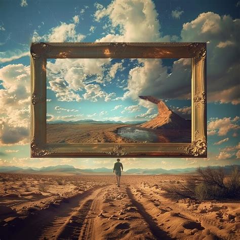 3d Rendered Photo Of Create A Surreal Scene Combine Elements From