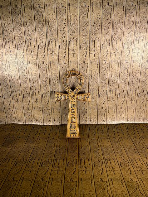 Vintage Wall Ankh Hand Painted Ancient Egyptian Key Of Life Wall