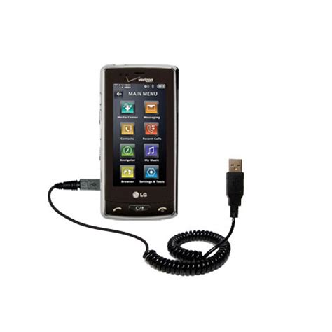 Coiled Power Hot Sync Usb Cable Suitable For The Lg Versa With Both Data And Charge Features