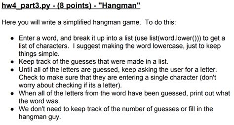 solved hw4 part3 py 8 points hangman here you will