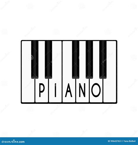Icono del teclado de piano ilustración del vector Ilustración de clave