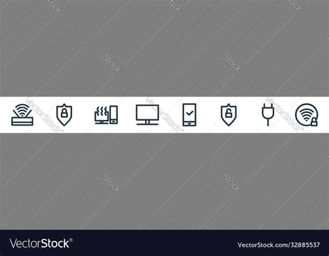 Computer Hardware Line Icons Linear Set Quality Vector Image
