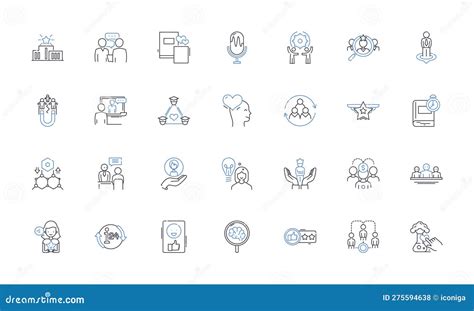 Collaboration Line Icons Collection Synergy Partnership Cooperation Unity Alliance