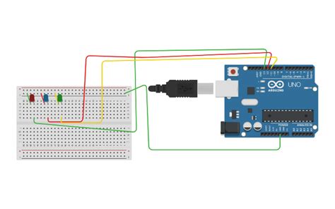 Circuit Design Sıralı Led Yakma Tinkercad