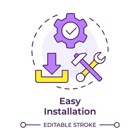 Easy Installation Multi Color Concept Icon Stock Illustration Illustration Of Outline Design