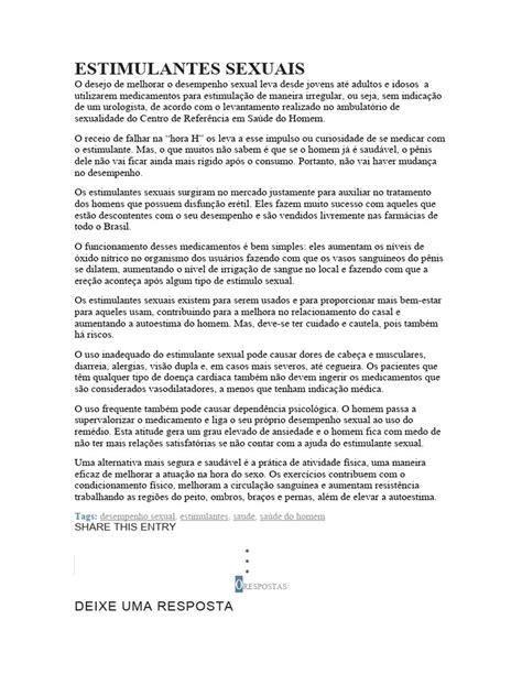 Estimulantes Sexuais Pdf Medicina Clínica Especialidades Médicas