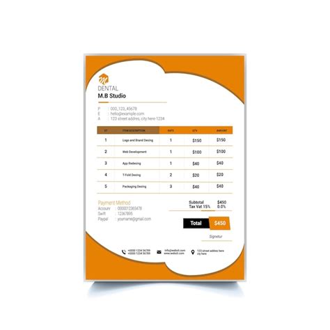 Premium Vector Modern Invoice Template Design