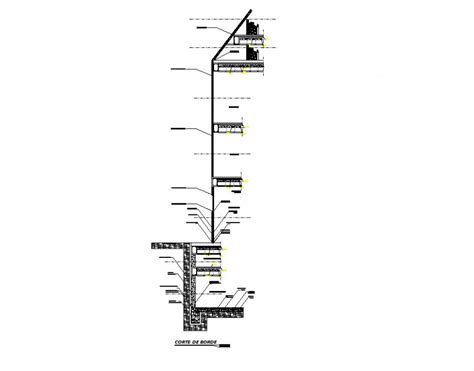 Sectional Detail Of Wall 2d View Cad Construction Block Autocad File
