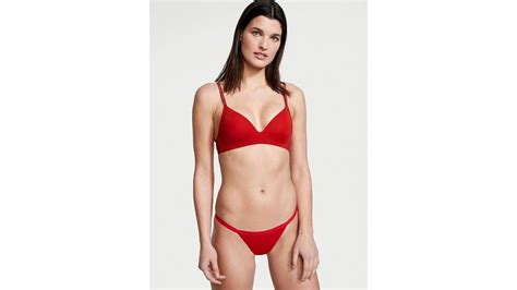 Victorias Secret Lipstick Cotton Stretch String Bikini Panty M