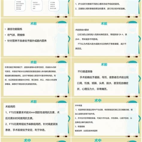 绿色外科术后护理快速康复PPT模板 PPT模板 OVO图库