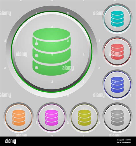 set of color database sunk push buttons stock vector image and art alamy