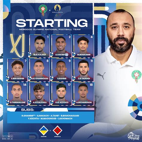 تشكيلة المنتخب المغربي الأولمبي أمام أوكرانيا مراكش الان Marrakech