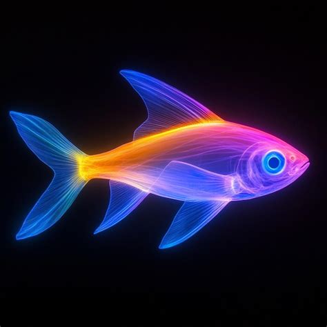 Stunning Image Of Glow In The Dark Neon Colored Translucent Fish