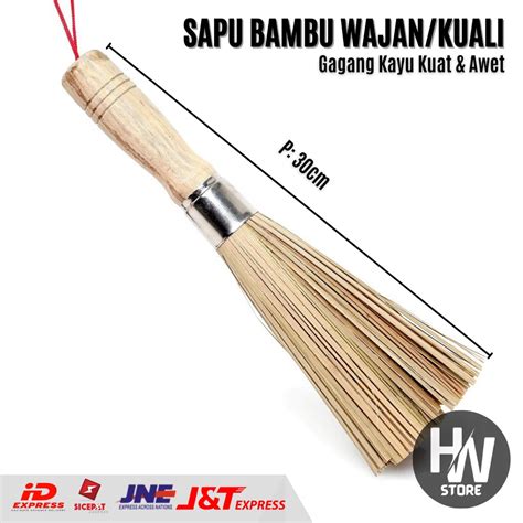Jual Sapu Bambu Gagang Kayu Sapu Wajan Sapu Kuali Sapu Dapur