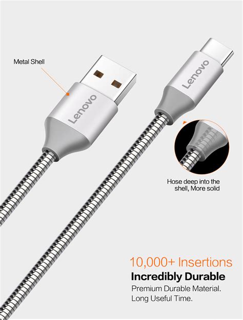 Lenovo Metal Wire Usb Type C And Data Cable