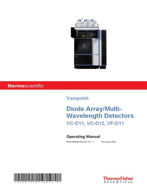 Vanquish Diode Array Multi Wavelength Detectors Vc D11 Vc D12 Vf