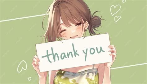 Anime Girl Holding Thank You Sign Premium Ai Generated Image