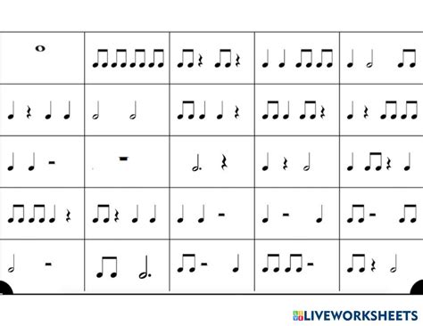 Counting Intermediate Rhythms Live Worksheets