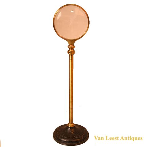 Lacquered Brass Magnifying Glass On Stand Fleaglass
