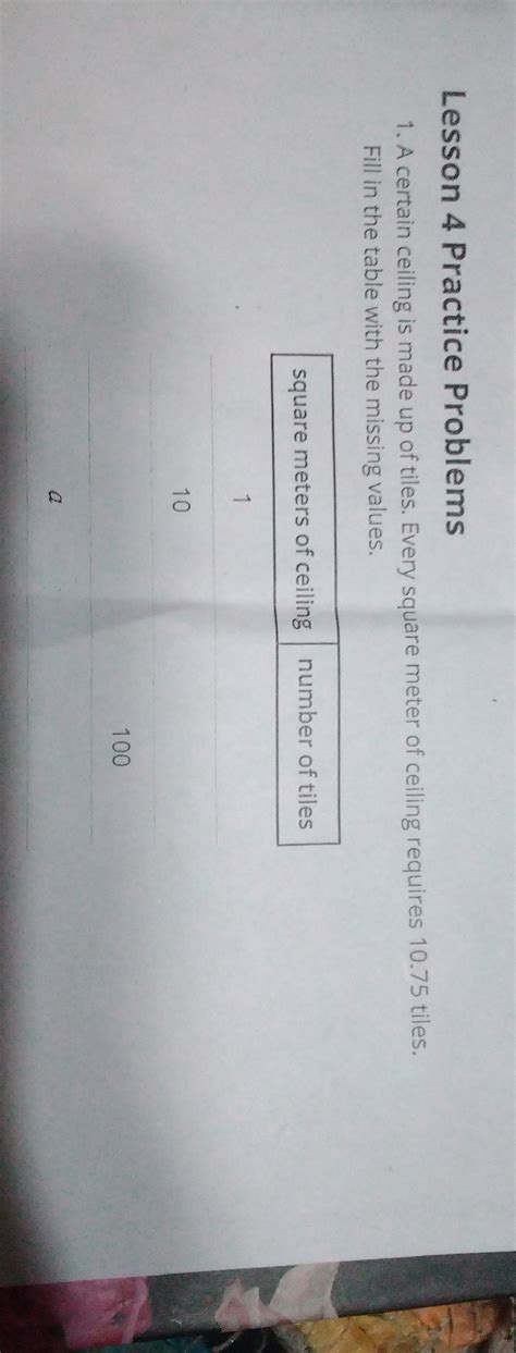 Solved Lesson Practice Problems A Certain Ceiling Is Made Up Of