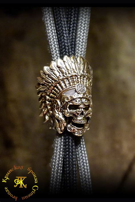 Бусина Вождь индейцев для темляков или браслетов латунь купить в интернет магазине Ярмарка