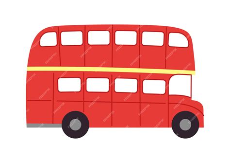 Premium Vector Vector Cartoon British Red Bus Isolated Flat Public