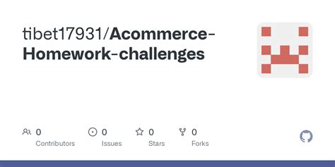 Github Tibet Acommerce Homework Challenges