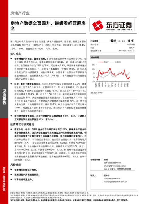 房地产行业深度报告：房地产数据全面回升，继续看好蓝筹房企