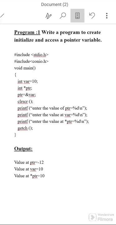 bca 2nd sem write a program to create initialize and access a pointer
