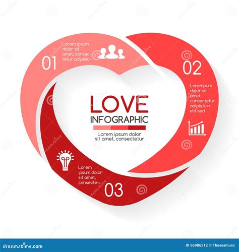 Vector Heart Circle Infographic Template For Love Cycle Diagram Graph