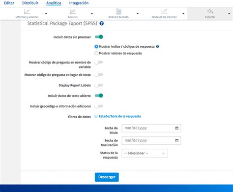 Exportación SPSS