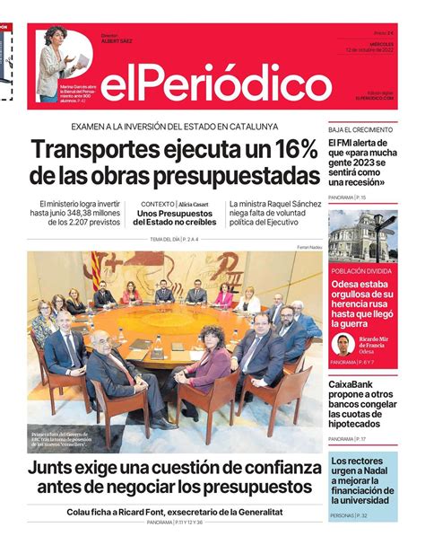 La Portada De El PeriÓdico Del 12 De Octubre De 2022