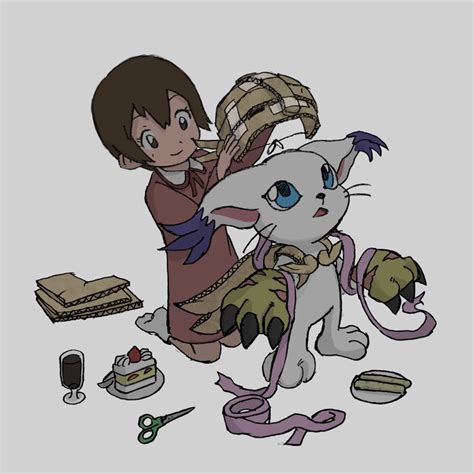 Yagami Hikari Angewomon And Tailmon Digimon And 1 More Drawn By