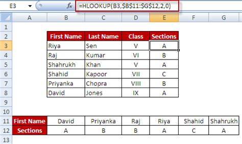 hlookup function and its uses