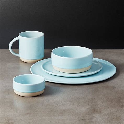 Cb2 Level Light Blue Dinnerware 4 Piece Set