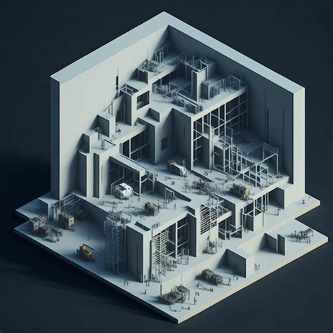 Premium Vector 3d Render Concrete Construction Work In Progress Vector