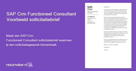 Sap Crm Functioneel Consultant Sollicitatiebrief Voorbeelden Sjabloon