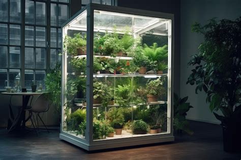 Premium Ai Image Smart Greenhouse Controlling Temperature And