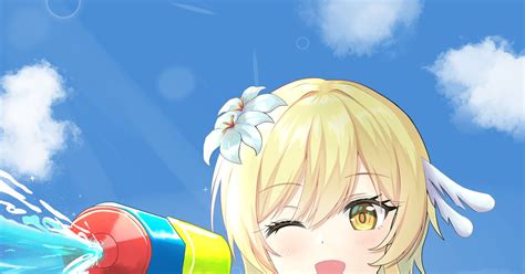 Genshin Impact Lumine Genshin Impact Swimsuit 水ほたちん Pixiv