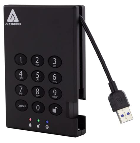 Apricorn 2tb Aegis Padlock 256bit Aes Xts Encrypted Usb 3 0