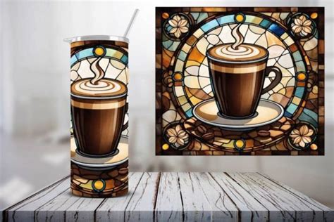 Coffee Stained Glass Tumbler Wrap Graphic By Creativbylisova · Creative