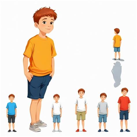 Boy Needing Vector Set White Background Isolated A High Qua Premium